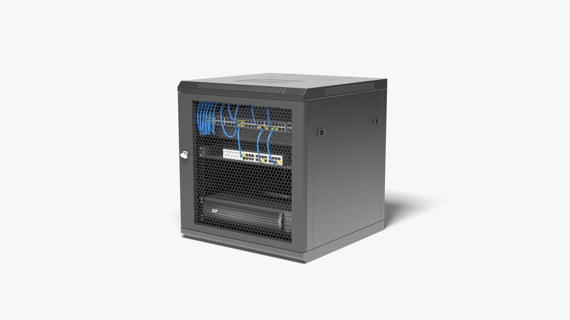 Wall Mount Network Cabinet 3D model | CGTrader