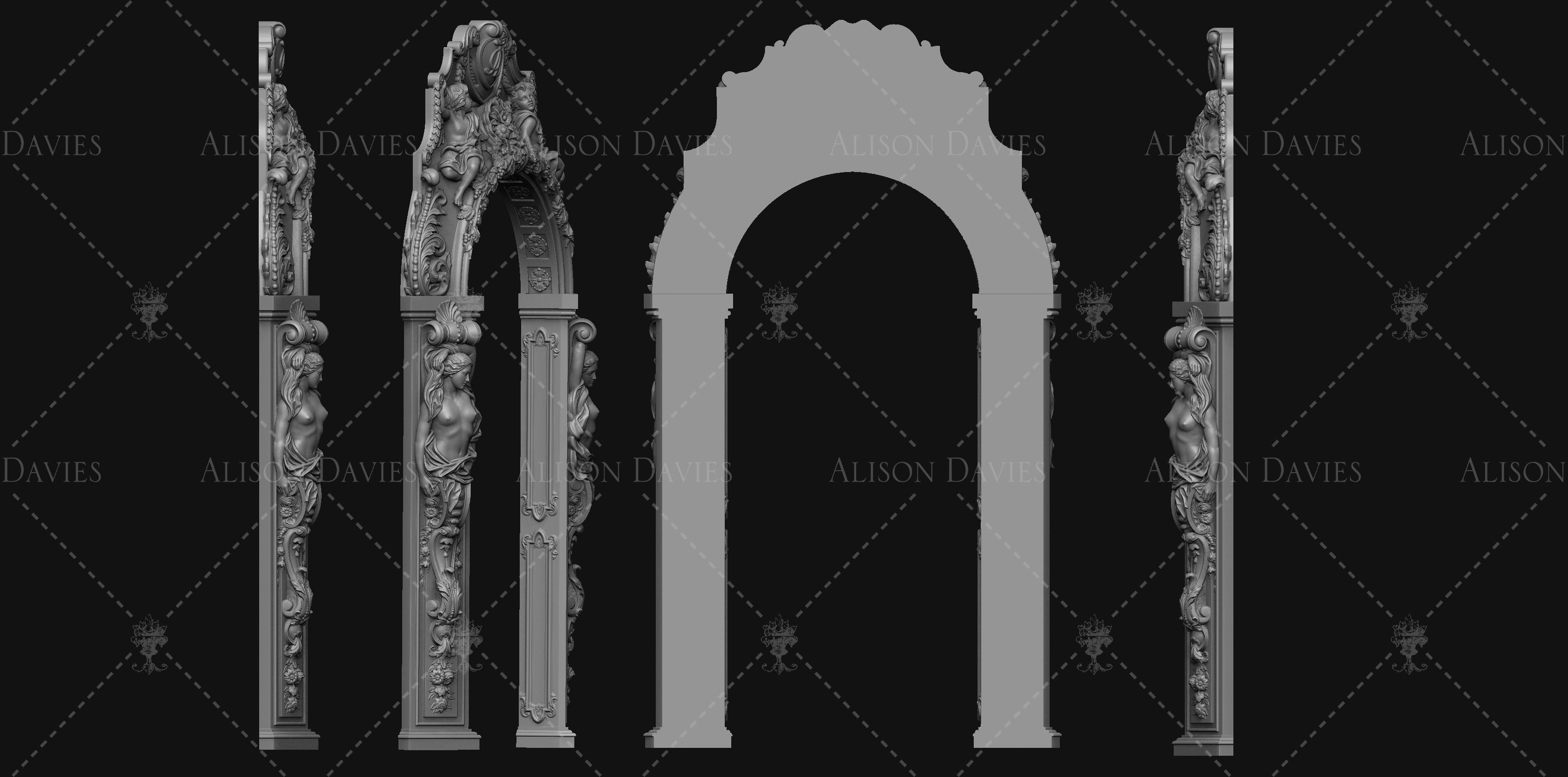 Ornate elaborate door arch fits my Folly 3D print model 3D model 3D ...