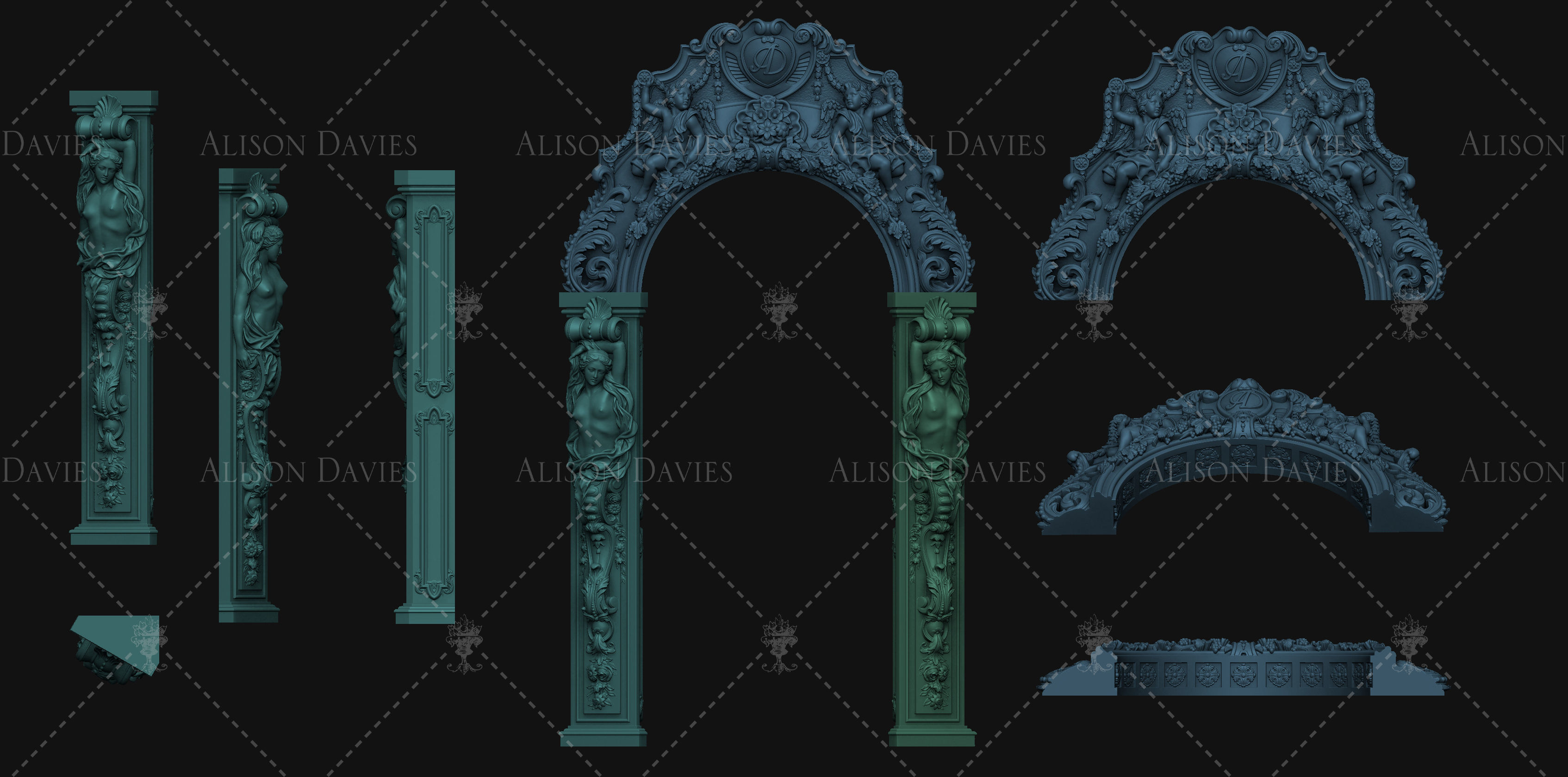 Ornate elaborate door arch fits my Folly 3D print model 3D model 3D ...