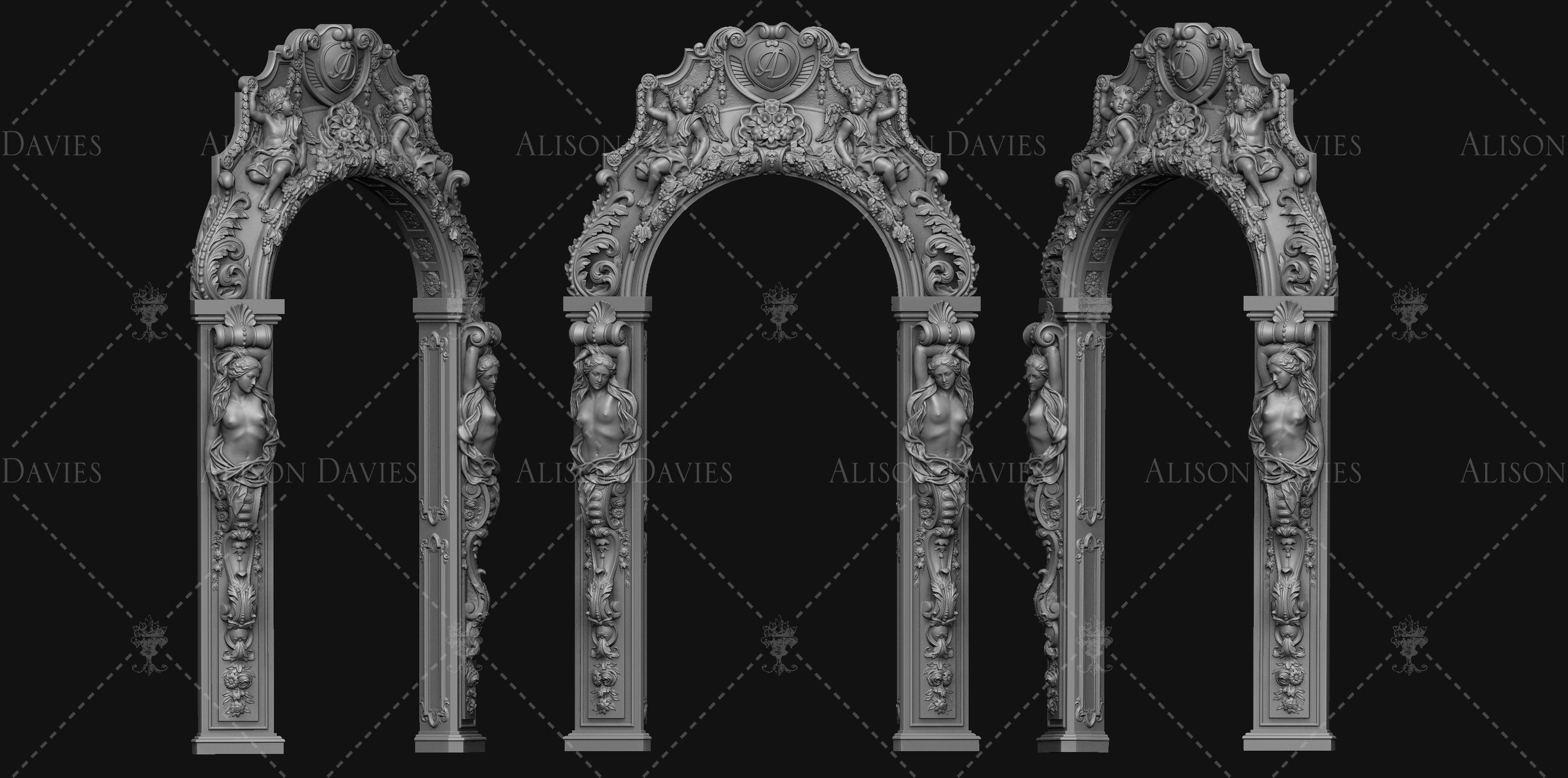 Ornate elaborate door arch fits my Folly 3D print model 3D model 3D ...