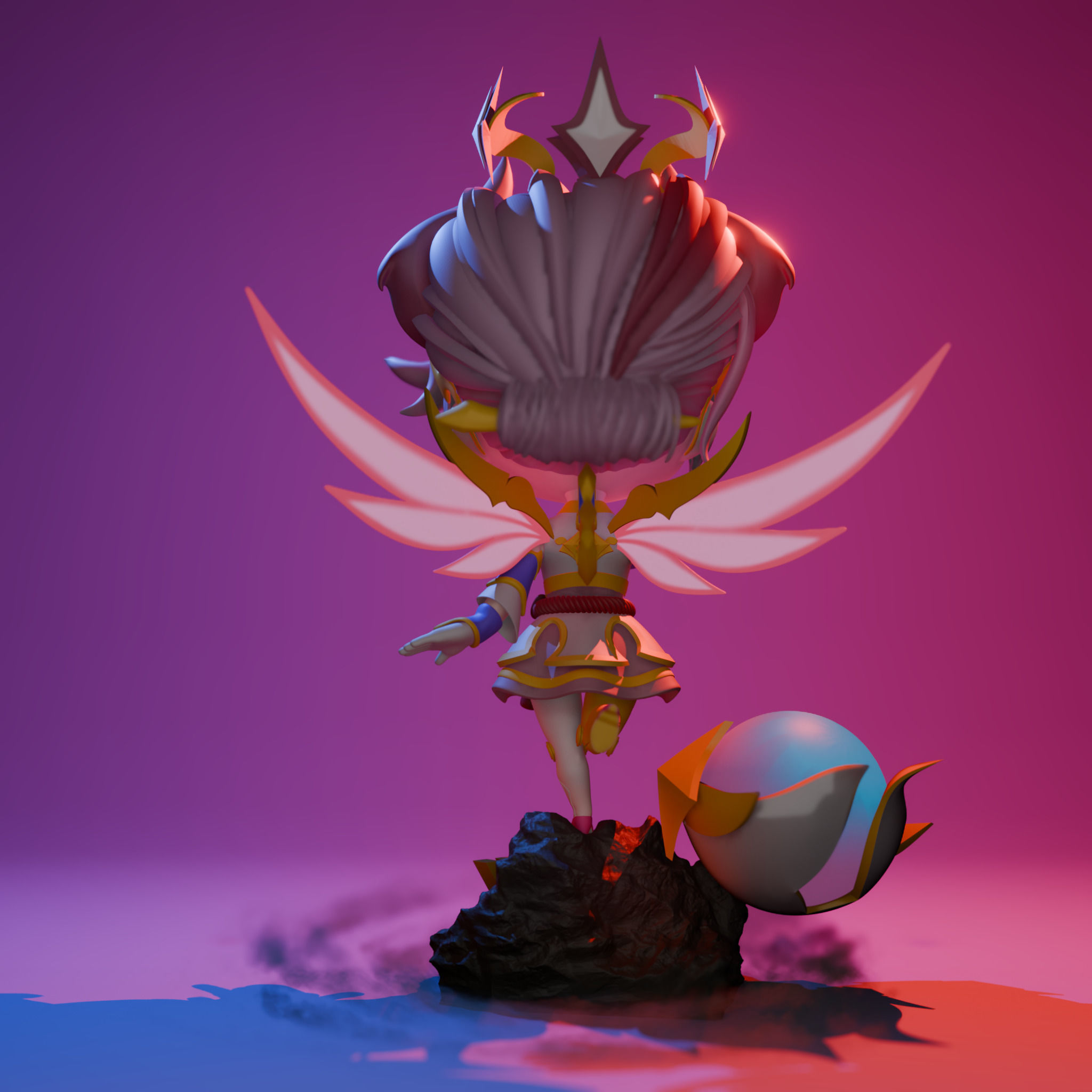 Oriana CHIBI League of legends multiple faces TFT 3D model 3D printable ...