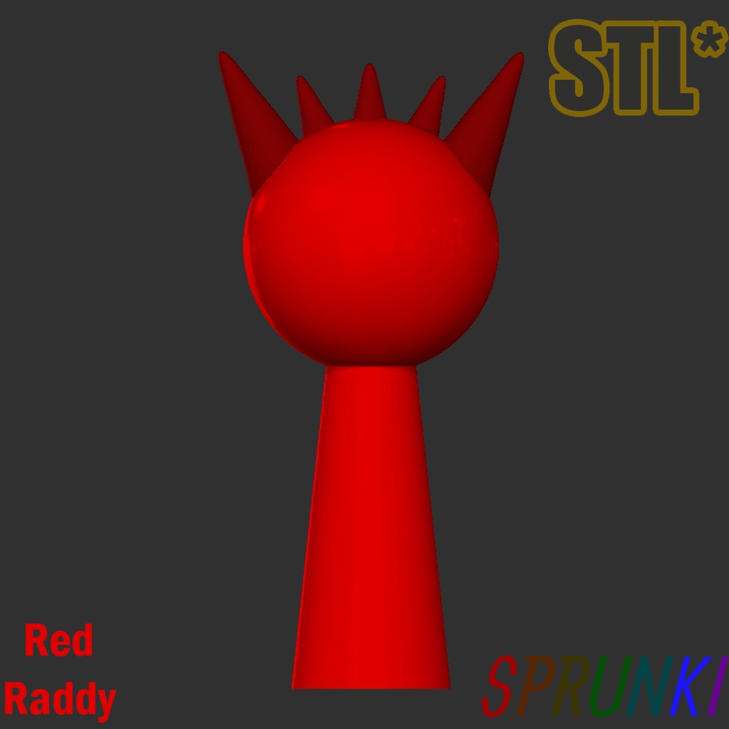Sprunki Incredibox Red Raddy STL 3D Character Fanart 3D model 3D ...