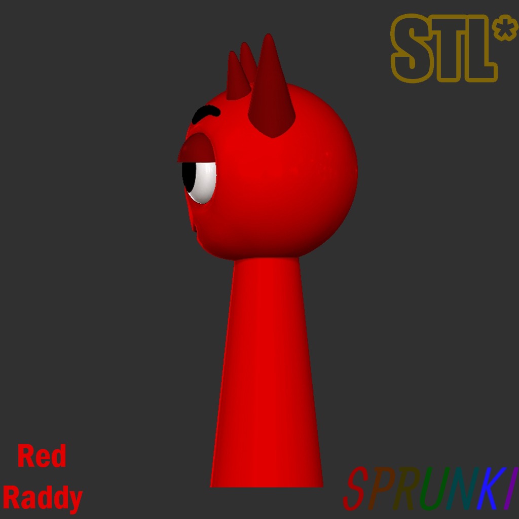 Sprunki Incredibox Red Raddy STL 3D Character Fanart 3D model 3D ...
