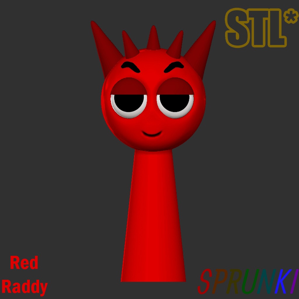 Sprunki Incredibox Red Raddy STL 3D Character Fanart 3D model 3D ...