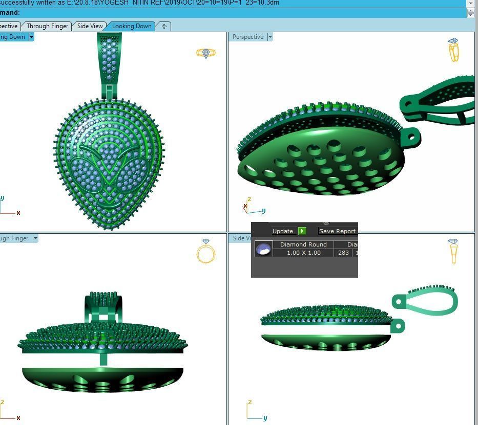 ALIEN FACE EMOJI OVAL DIAMOND PENDANT 3D model 3D printable | CGTrader