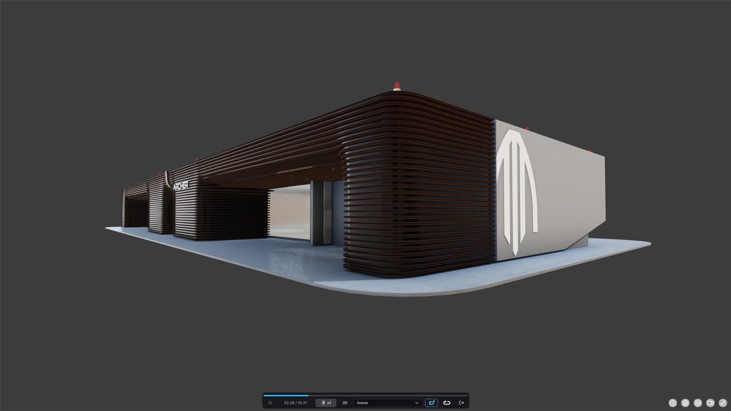 3D model G0051 Virtual-Reality 3D Scene Archer Evtol Heliport VR ...