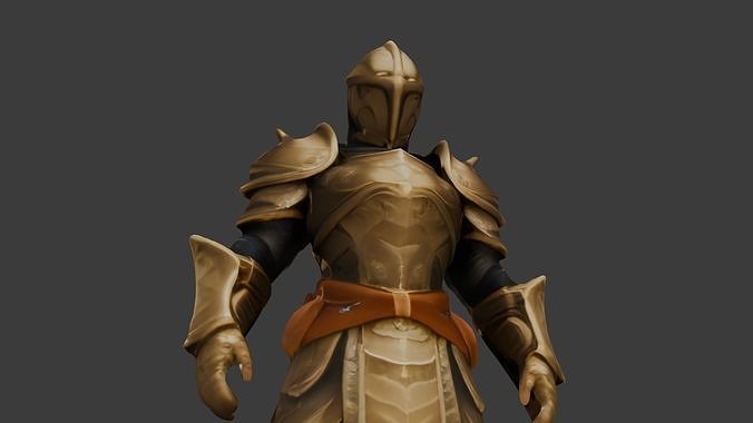 Golden Knight - Stylyzed free 3D model | CGTrader