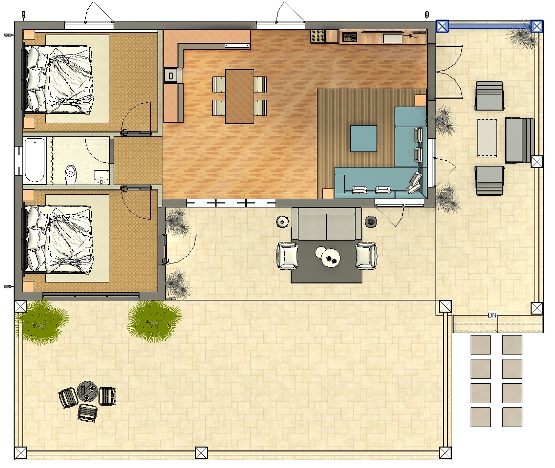 2 Bedroom Farmhouse House Plan 3D model | CGTrader