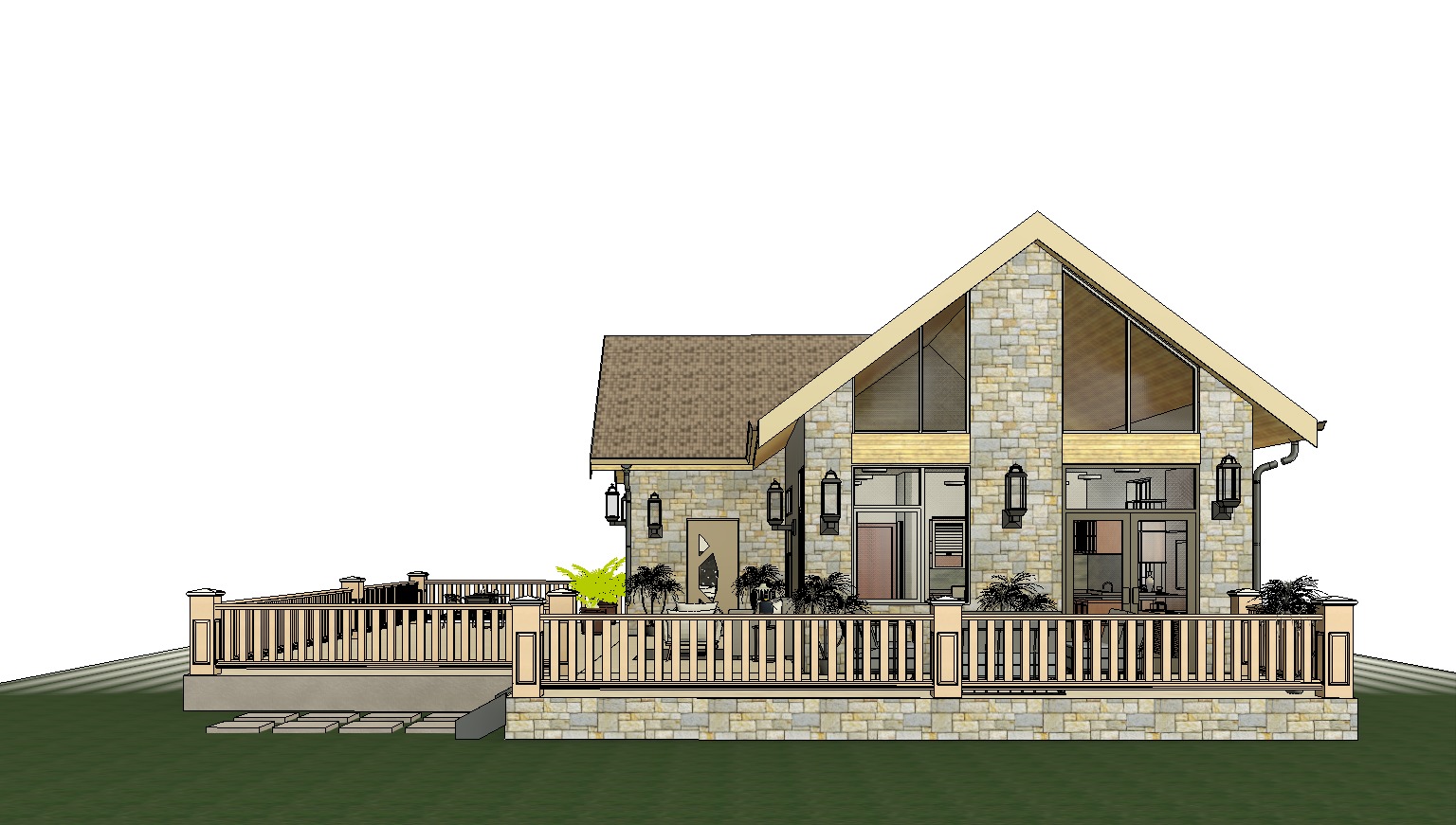 2 Bedroom Farmhouse House Plan 3D model | CGTrader