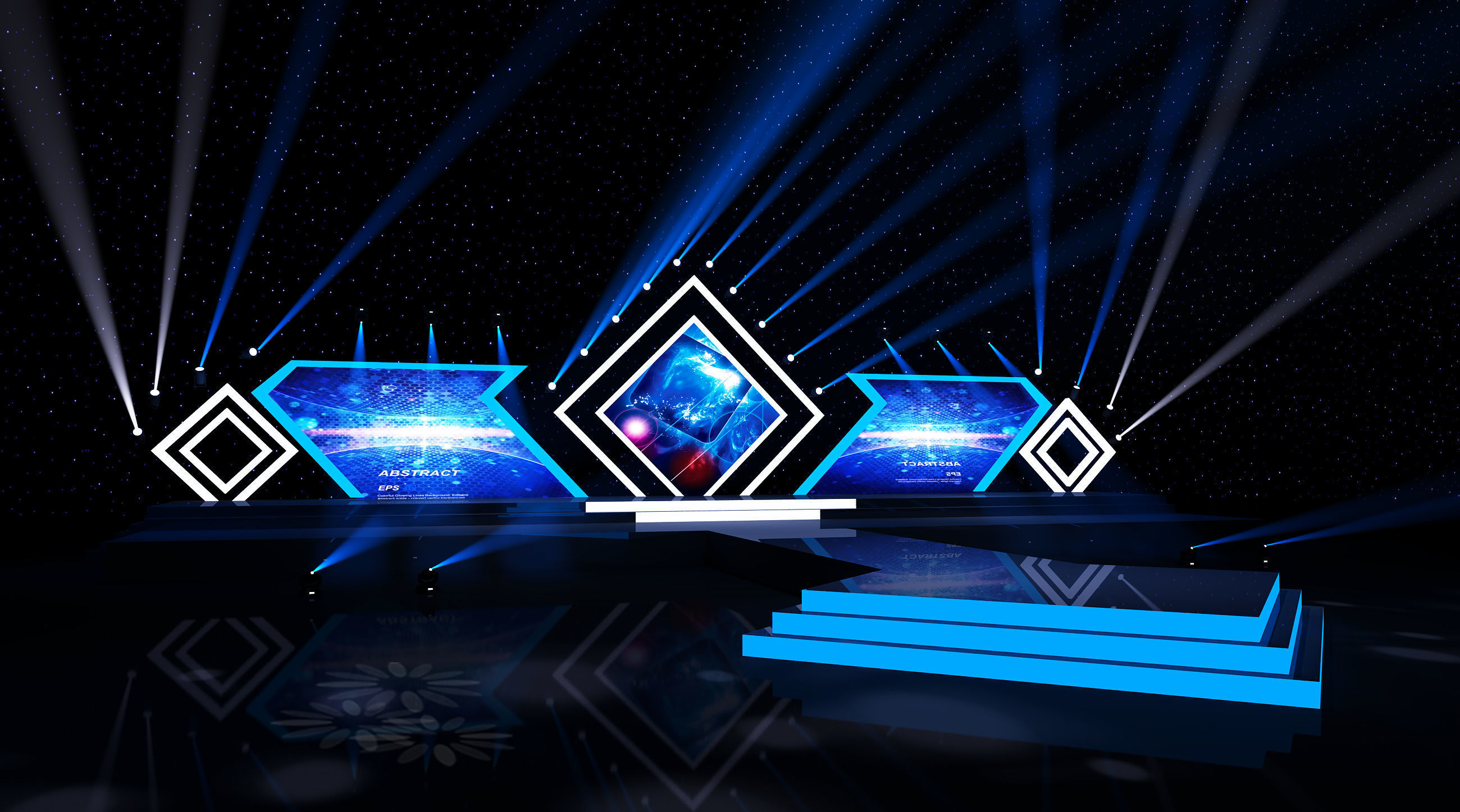 Concert company conference stage design 3D model | CGTrader