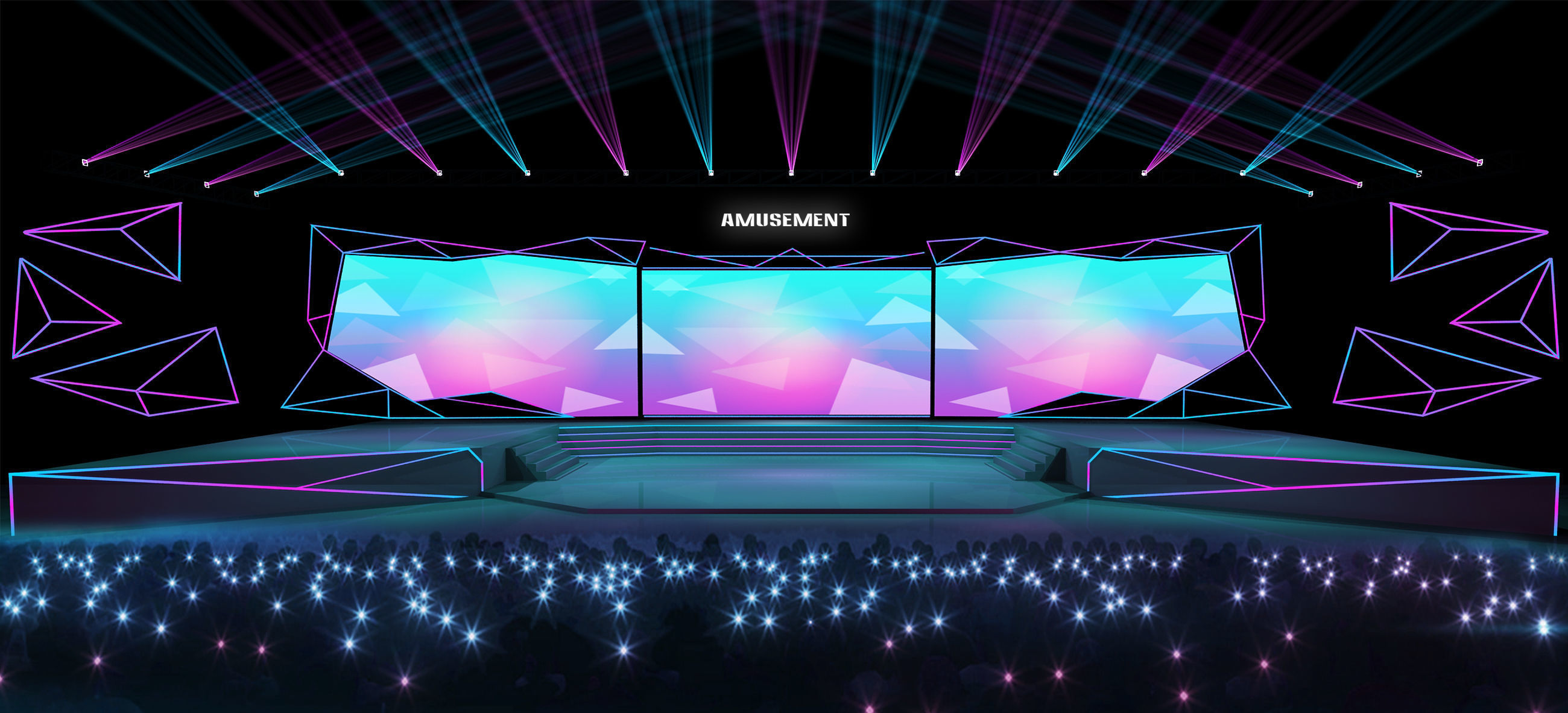 concert stage design 3D model | CGTrader