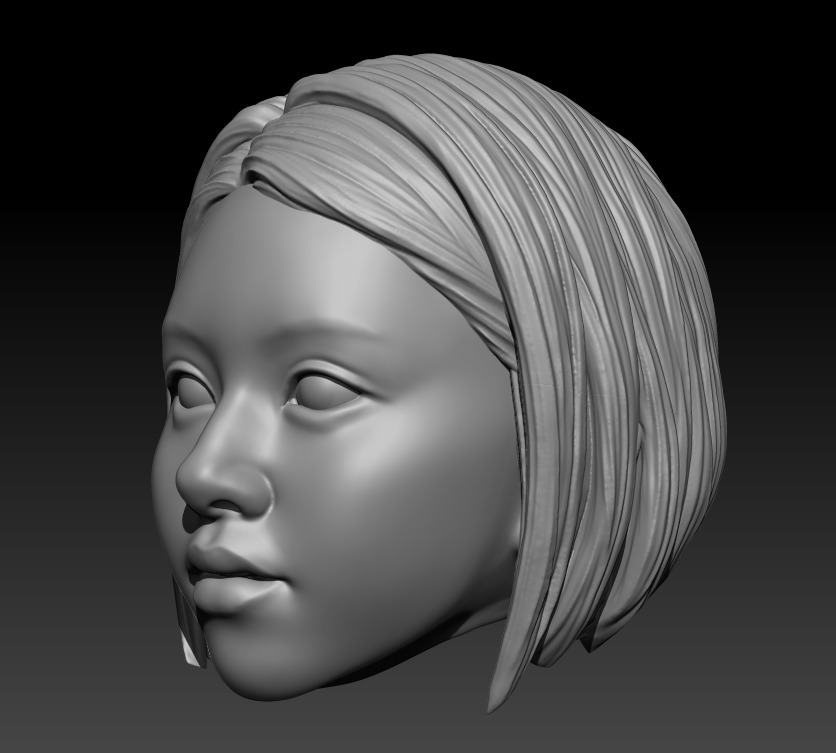 kpop female 12inch hottoys figure head 02 3D model 3D printable | CGTrader