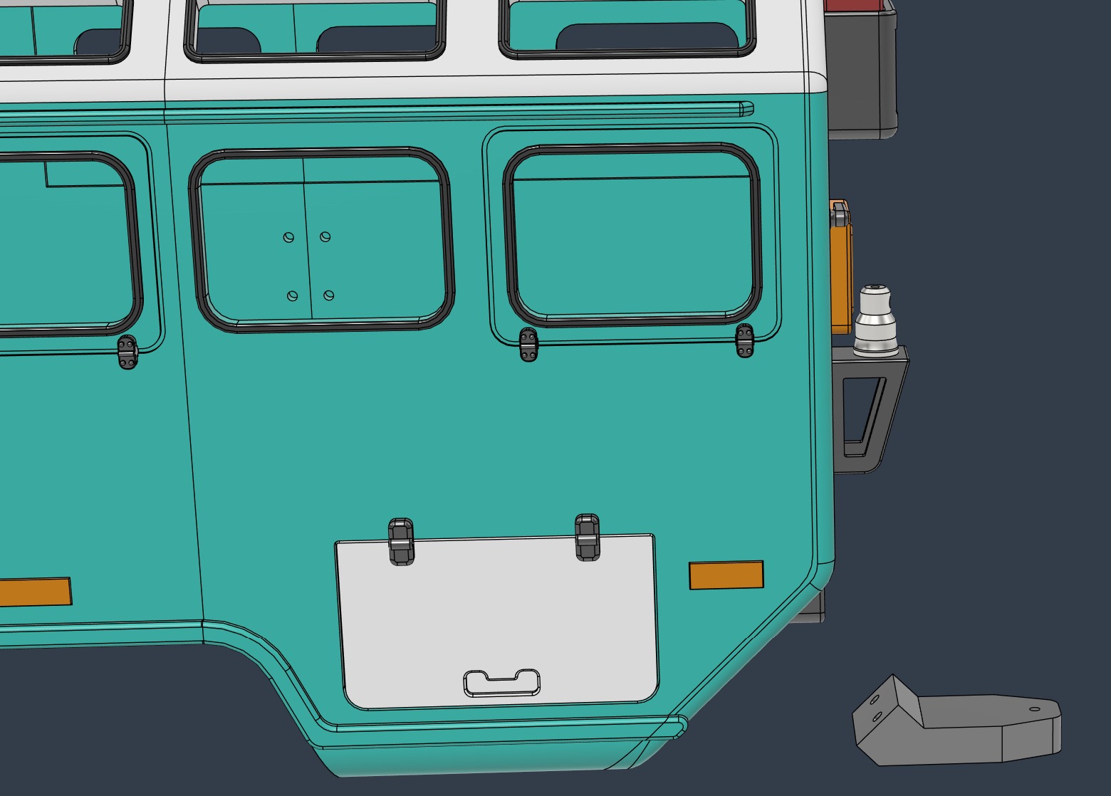 Trailer Hitch for 4320 Expedition Cab - 1-10 RC Body Attachment free 3D ...