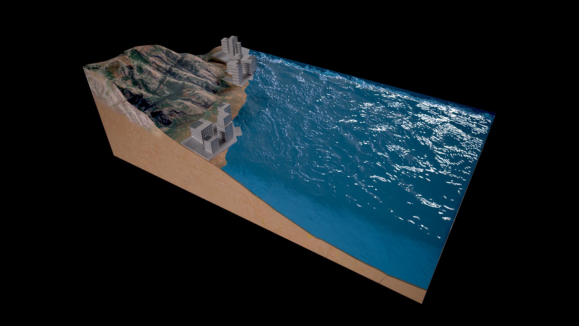 3D model Earthquake and Tsunami VR / AR / low-poly | CGTrader