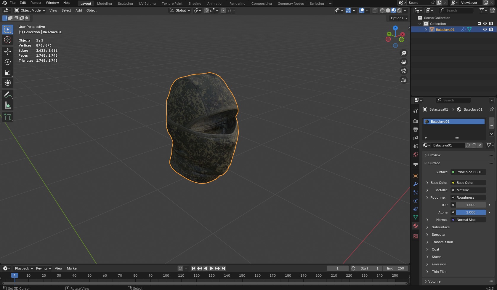 3D model Balaclava VR / AR / low-poly | CGTrader