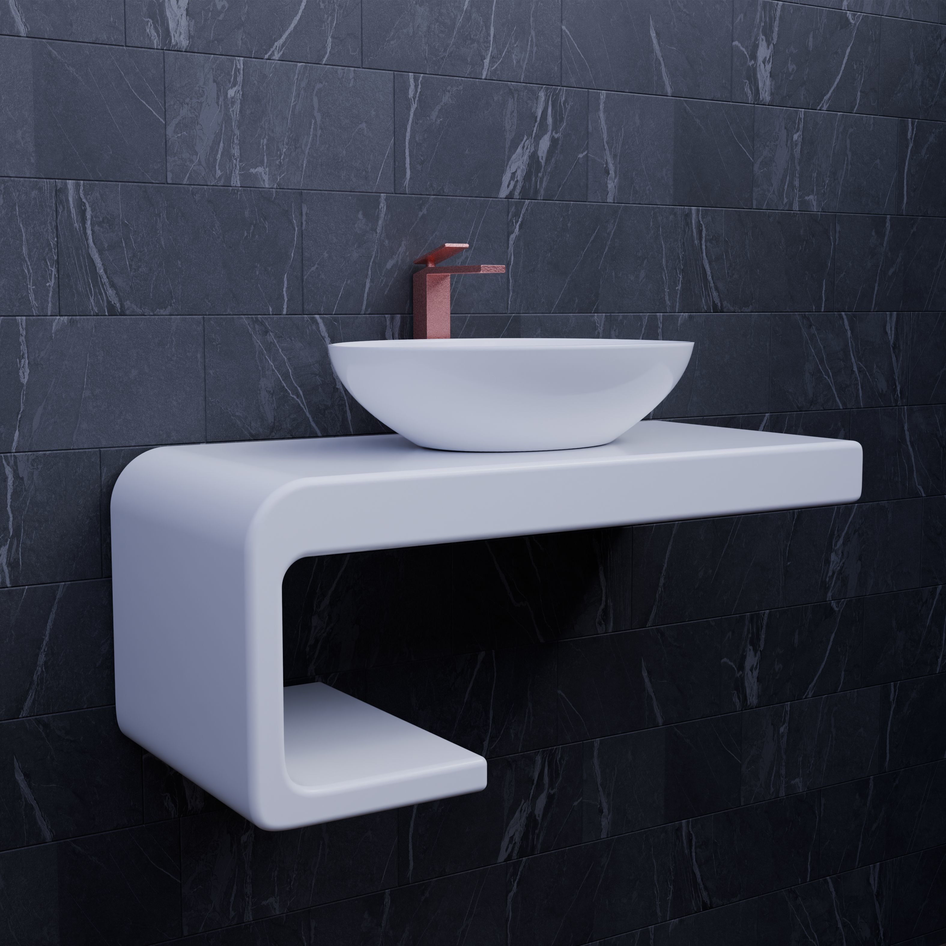 Abstract Bathroom Modern SInk Cabinet free 3D model | CGTrader