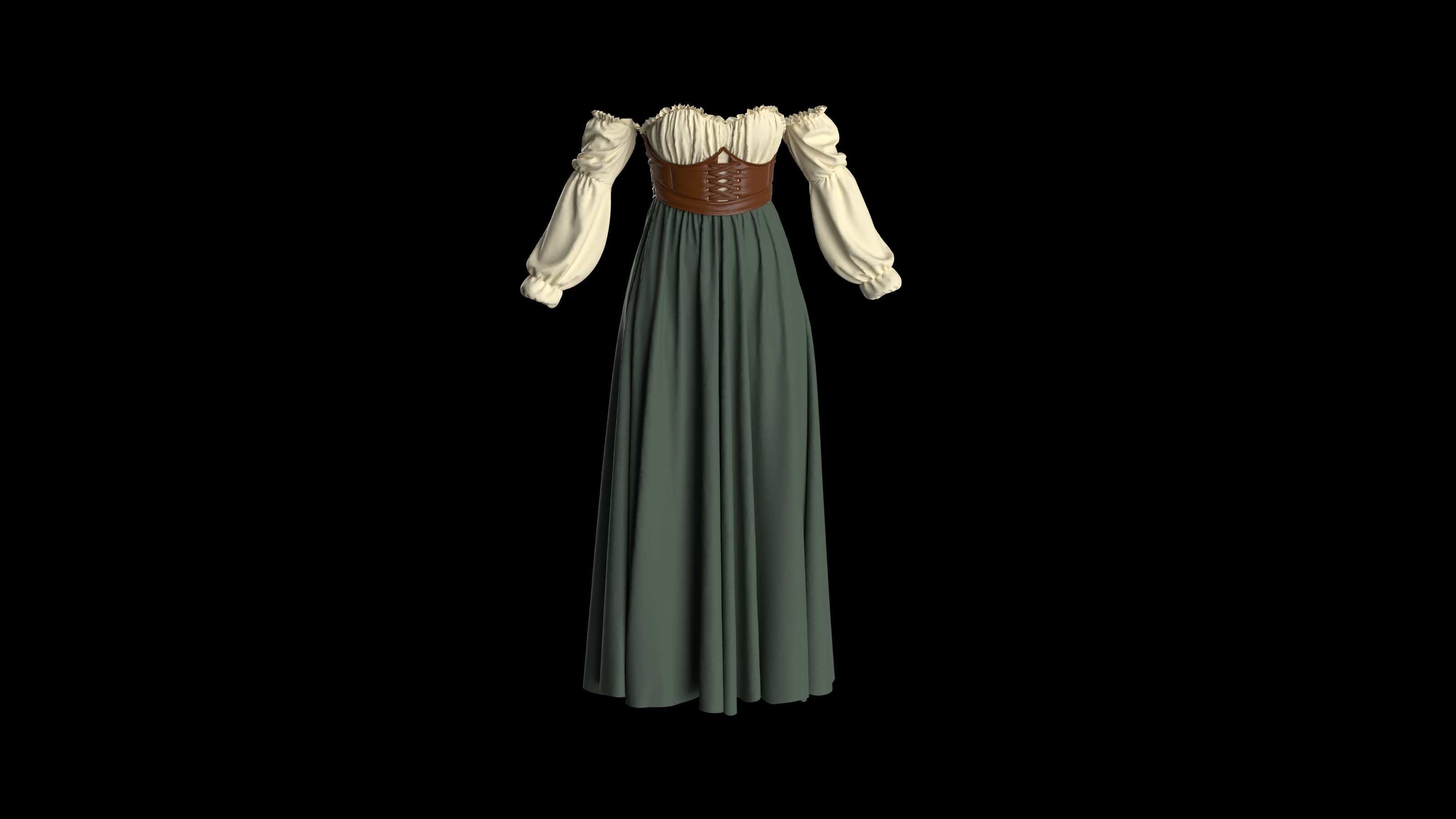 6 MEDIEVAL WOMEN CLOTH 3D model | CGTrader
