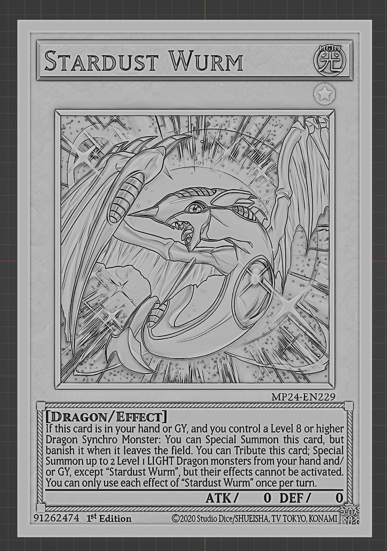 Stardust Wurm - yu-gi-oh free 3D model 3D printable | CGTrader