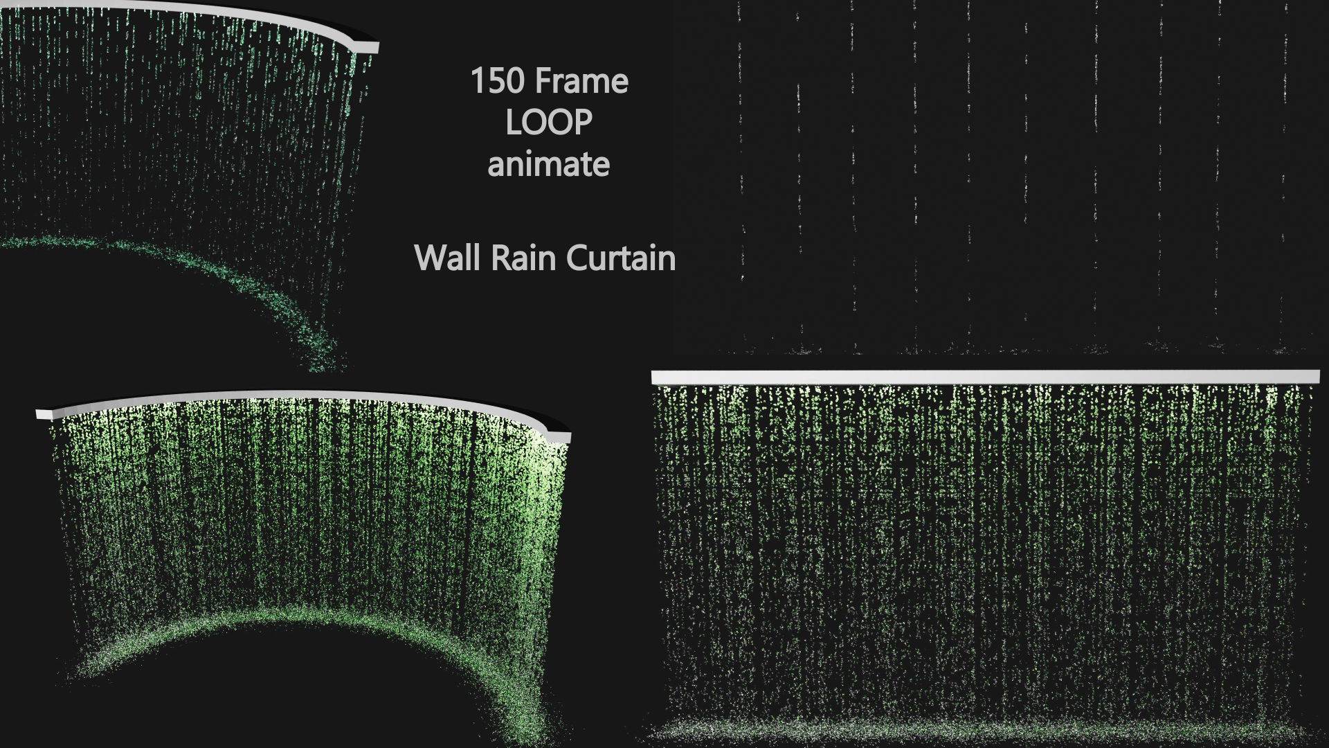 Waterfall Wall Rain Curtain Fountains 3D model LOOP animate 3D model ...