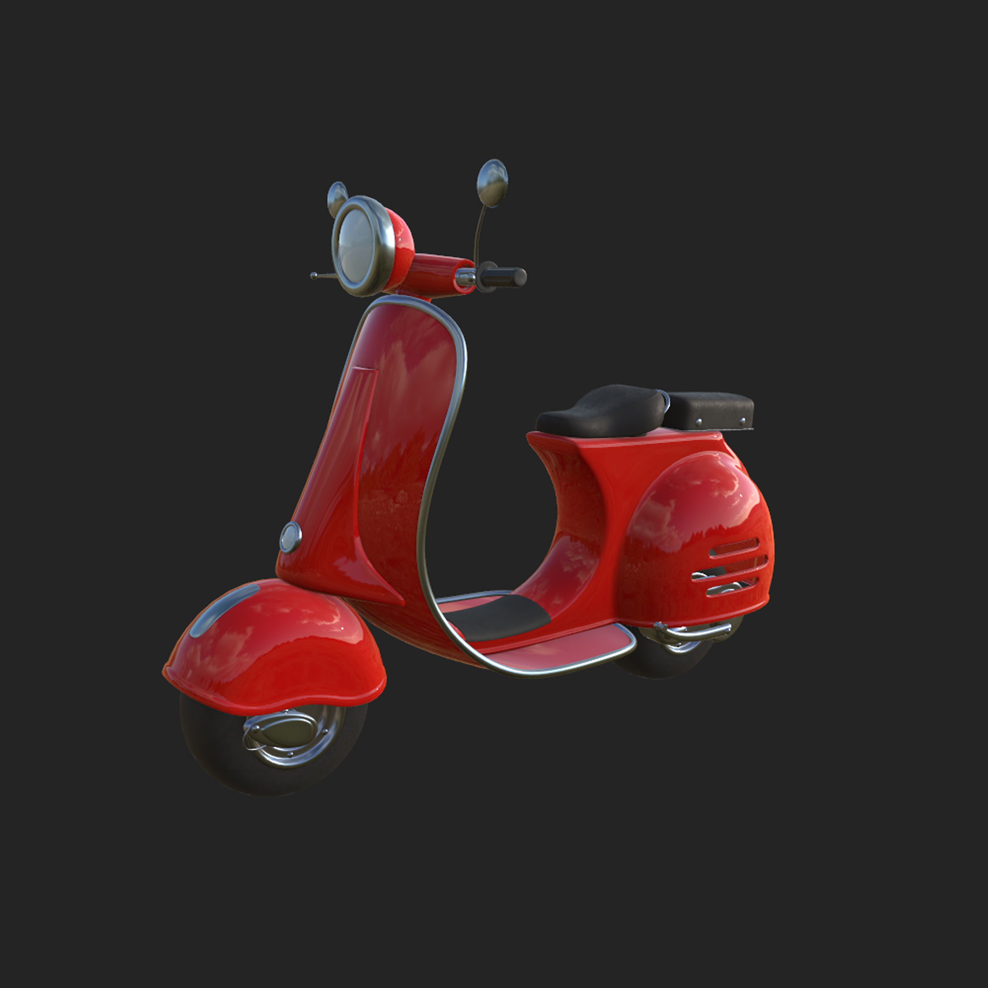Scooter motor bike cartoon 3D model | CGTrader