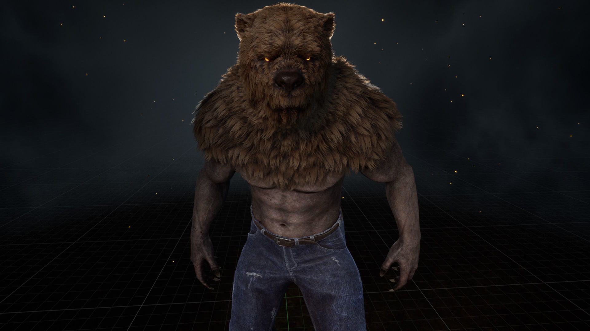 3D model Bear Man UE - Game Ready Character with Transformation VR / AR ...