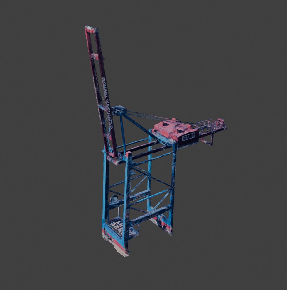 Container crane 2 exported from google maps free 3D model | CGTrader