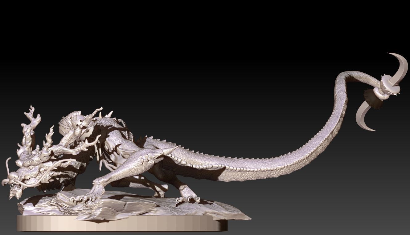 RED LOONG -WuDuLong-BLACK MYTH WUKONG STL 3D PRINT 3D model 3D ...
