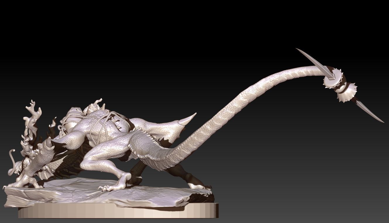 RED LOONG -WuDuLong-BLACK MYTH WUKONG STL 3D PRINT 3D model 3D ...