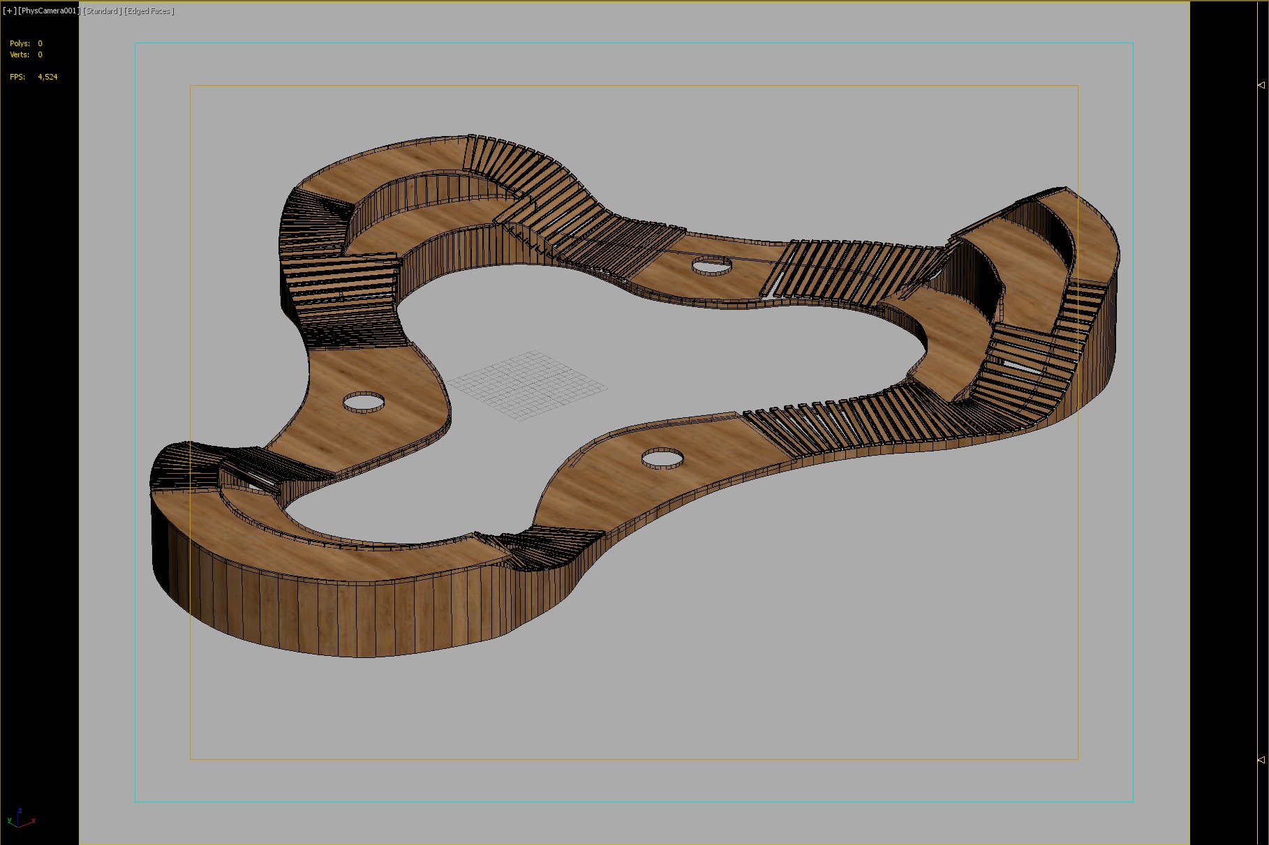 Contemporary Wooden Walkway with Integrated Seating free 3D model ...