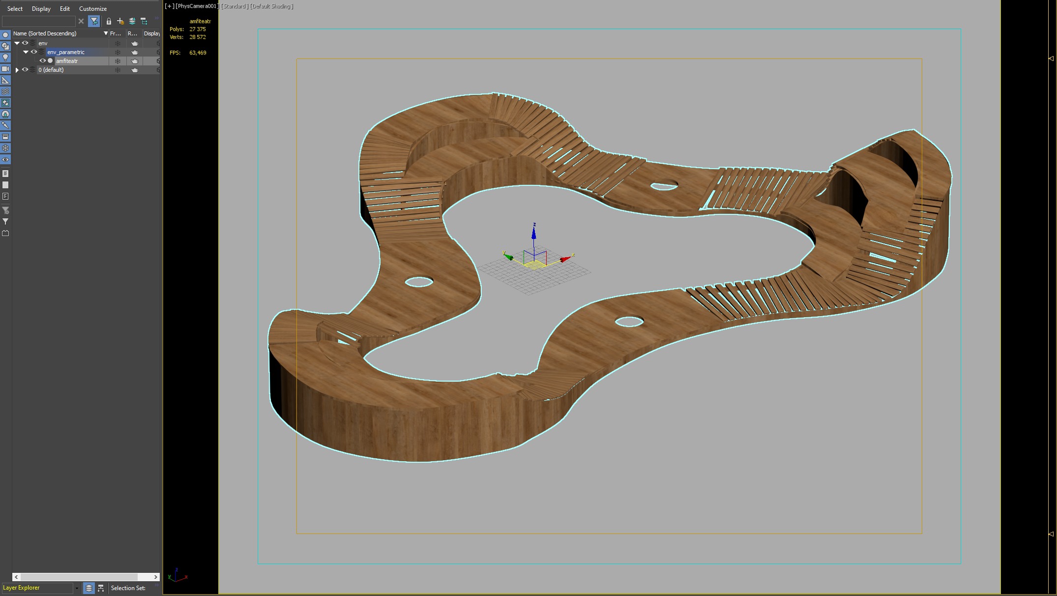 Contemporary Wooden Walkway with Integrated Seating free 3D model ...
