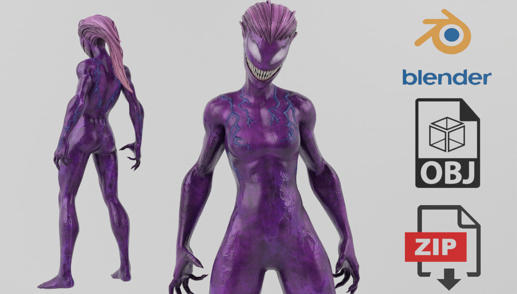 3D model Agony Symbiote VR / AR / low-poly | CGTrader