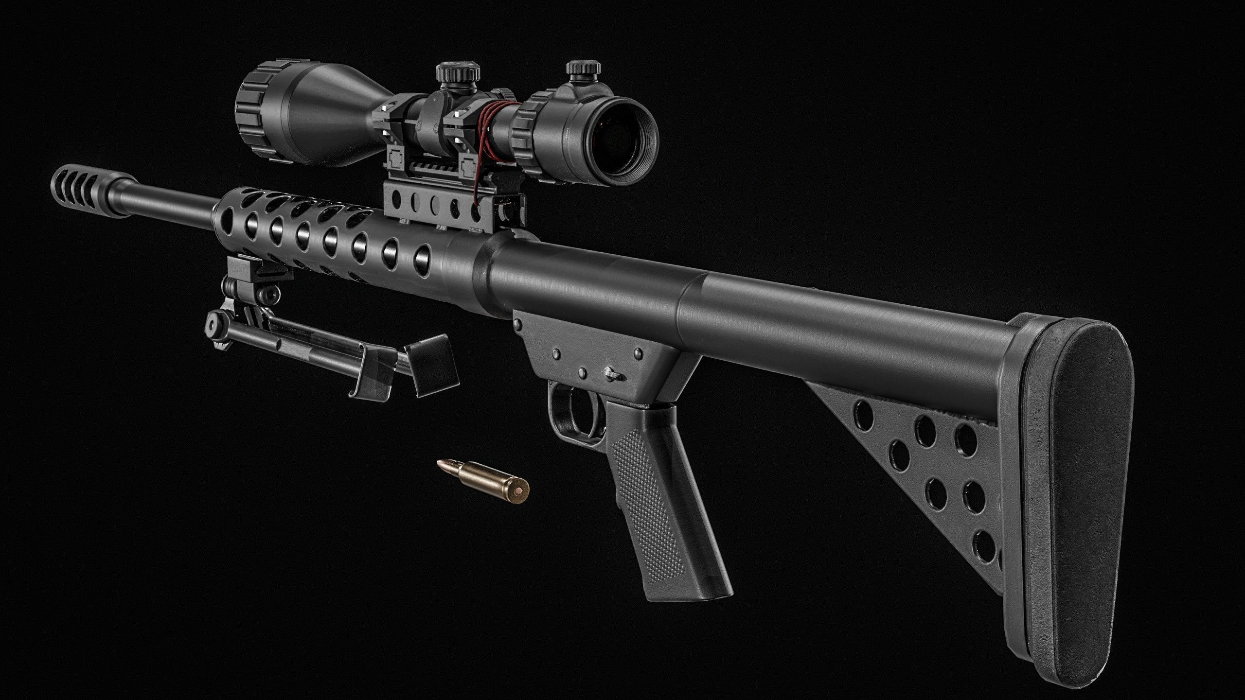 3D model BFG-50 50 Cal Sniper Rifle VR / AR / low-poly | CGTrader