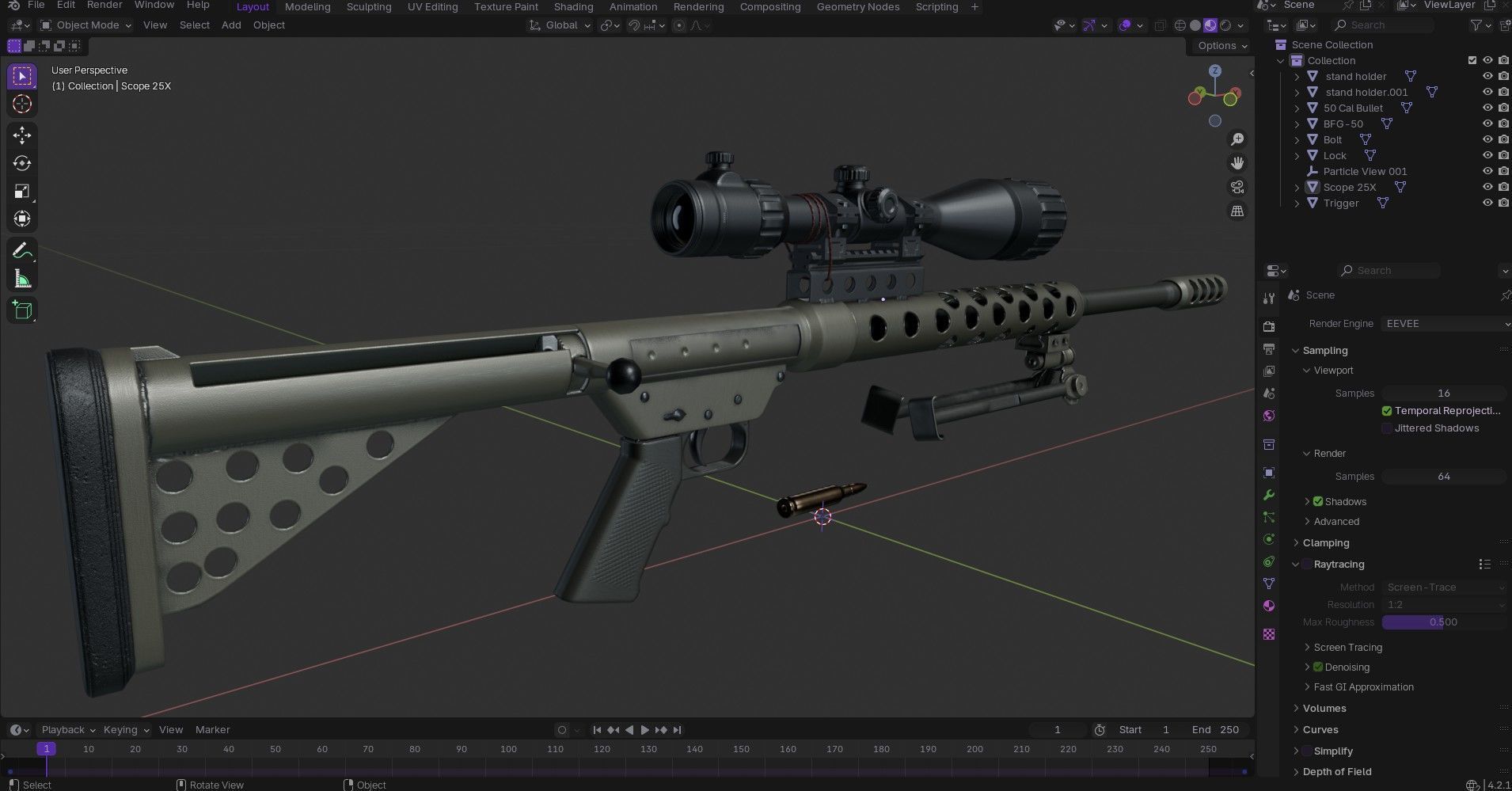 3D model BFG-50 50 Cal Sniper Rifle VR / AR / low-poly | CGTrader
