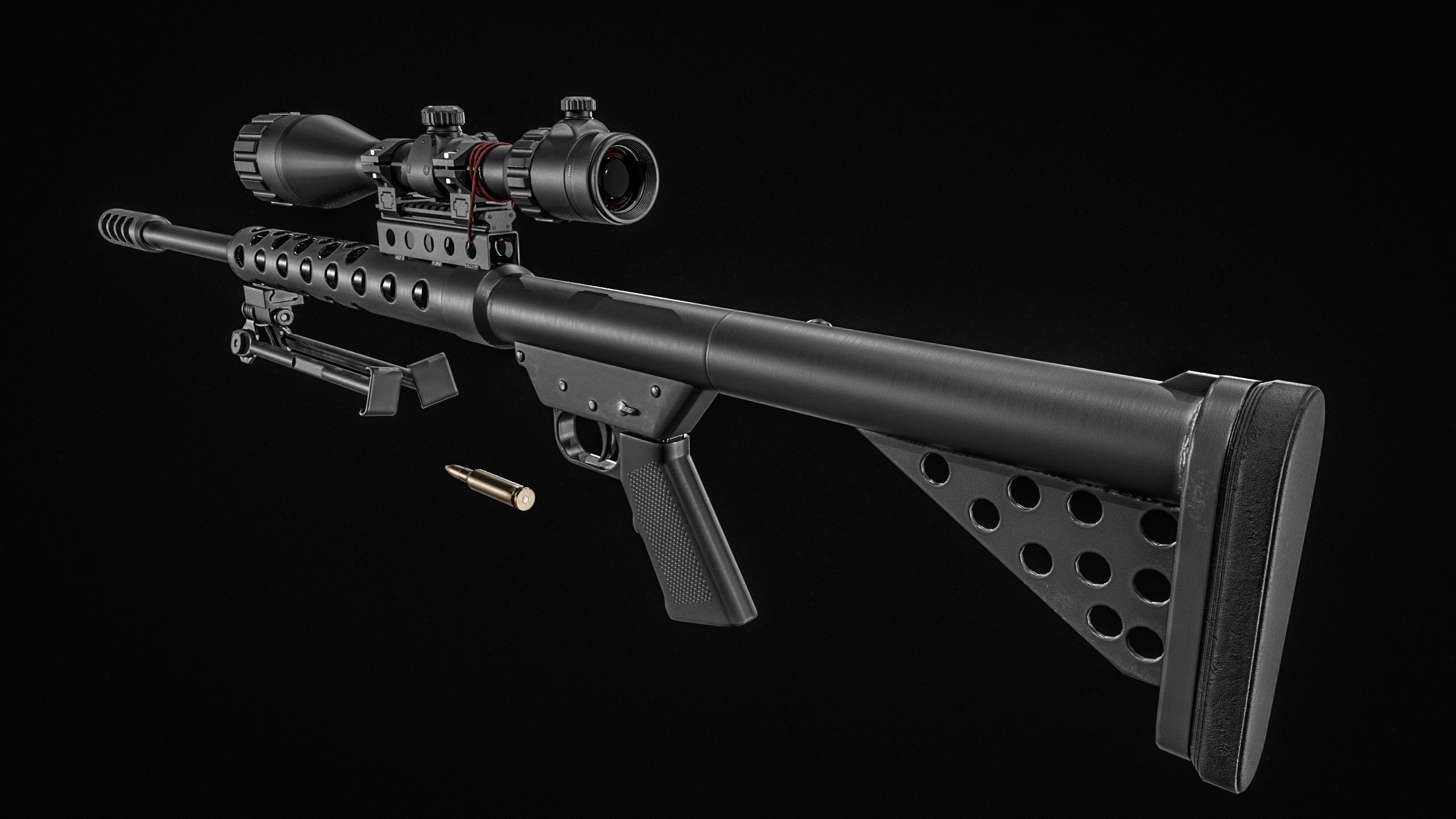 3D model BFG-50 50 Cal Sniper Rifle VR / AR / low-poly | CGTrader