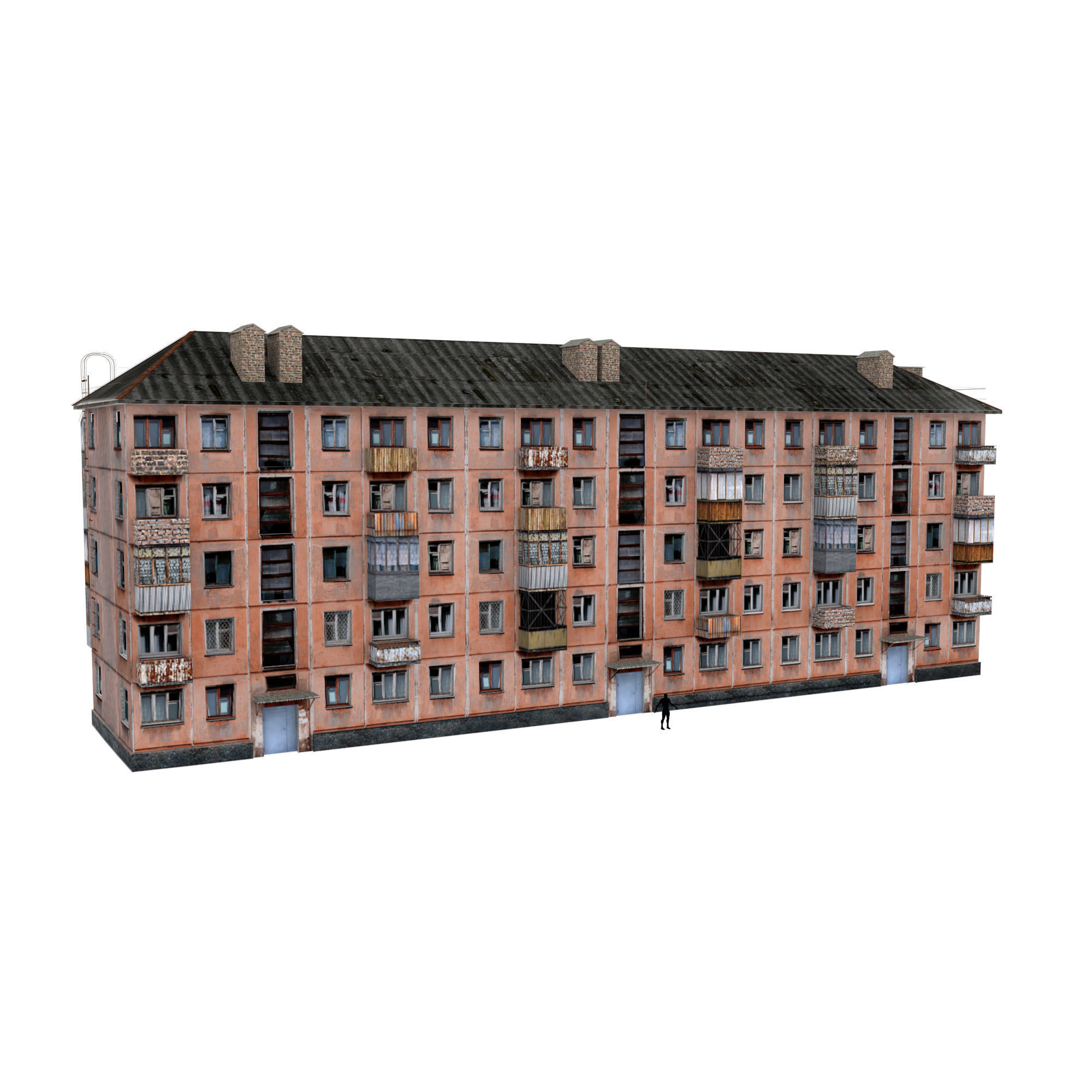 3D model Building old soviet PBR texture VR / AR / low-poly | CGTrader