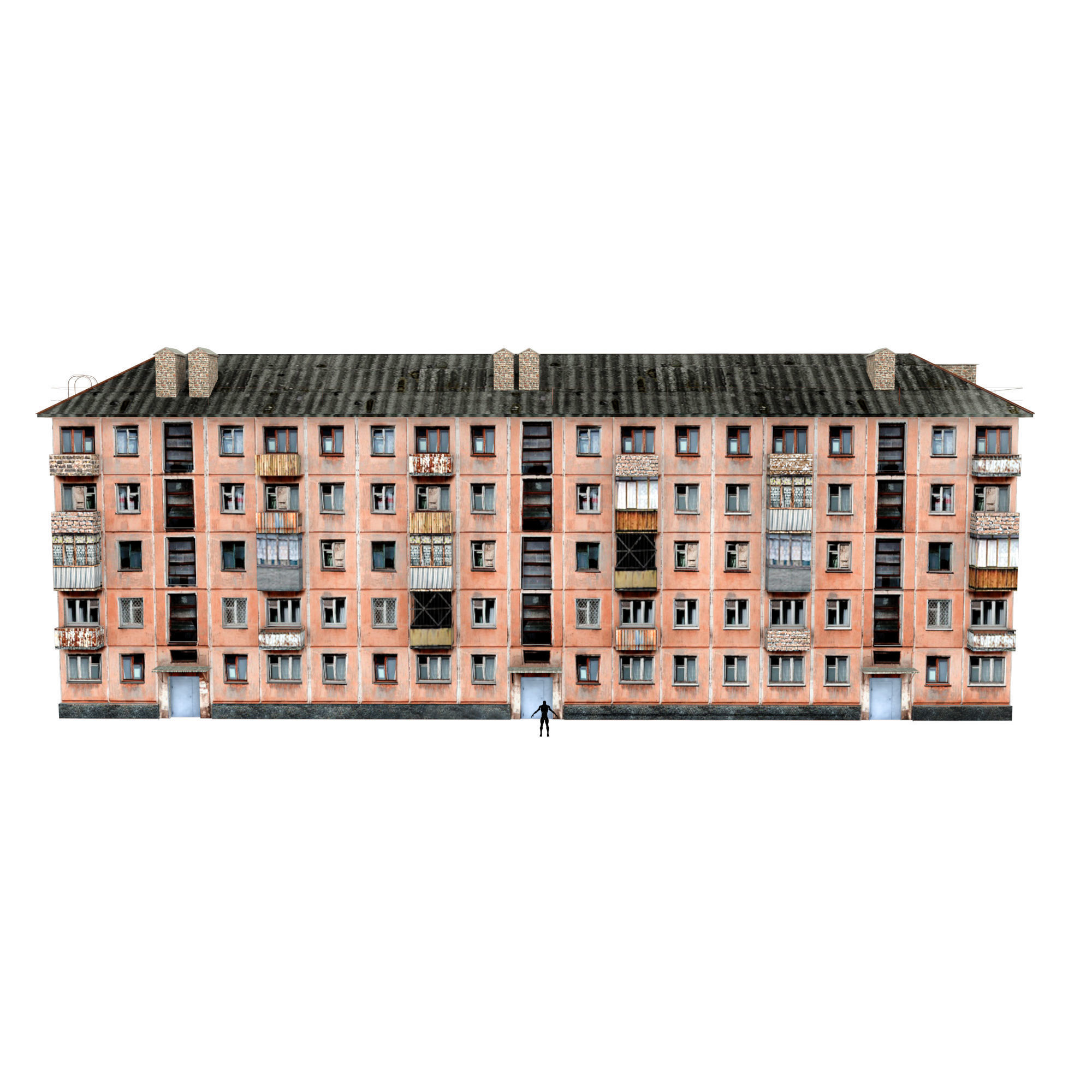 3D model Building old soviet PBR texture VR / AR / low-poly | CGTrader