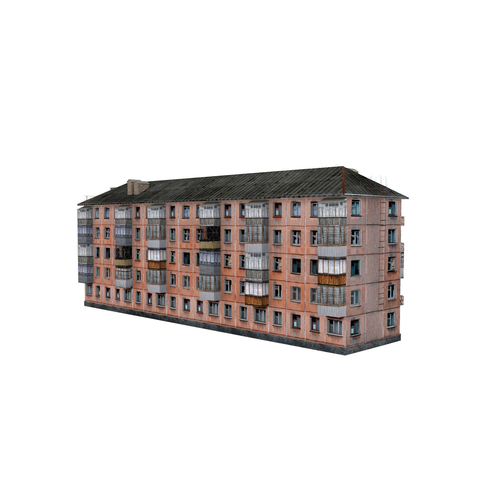 3D model Building old soviet PBR texture VR / AR / low-poly | CGTrader