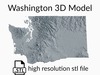 USA State of Washington Topographic Map - 3D Terrain Topography 3D ...