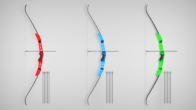 Bare Bow and Arrows Archery 3D model | CGTrader