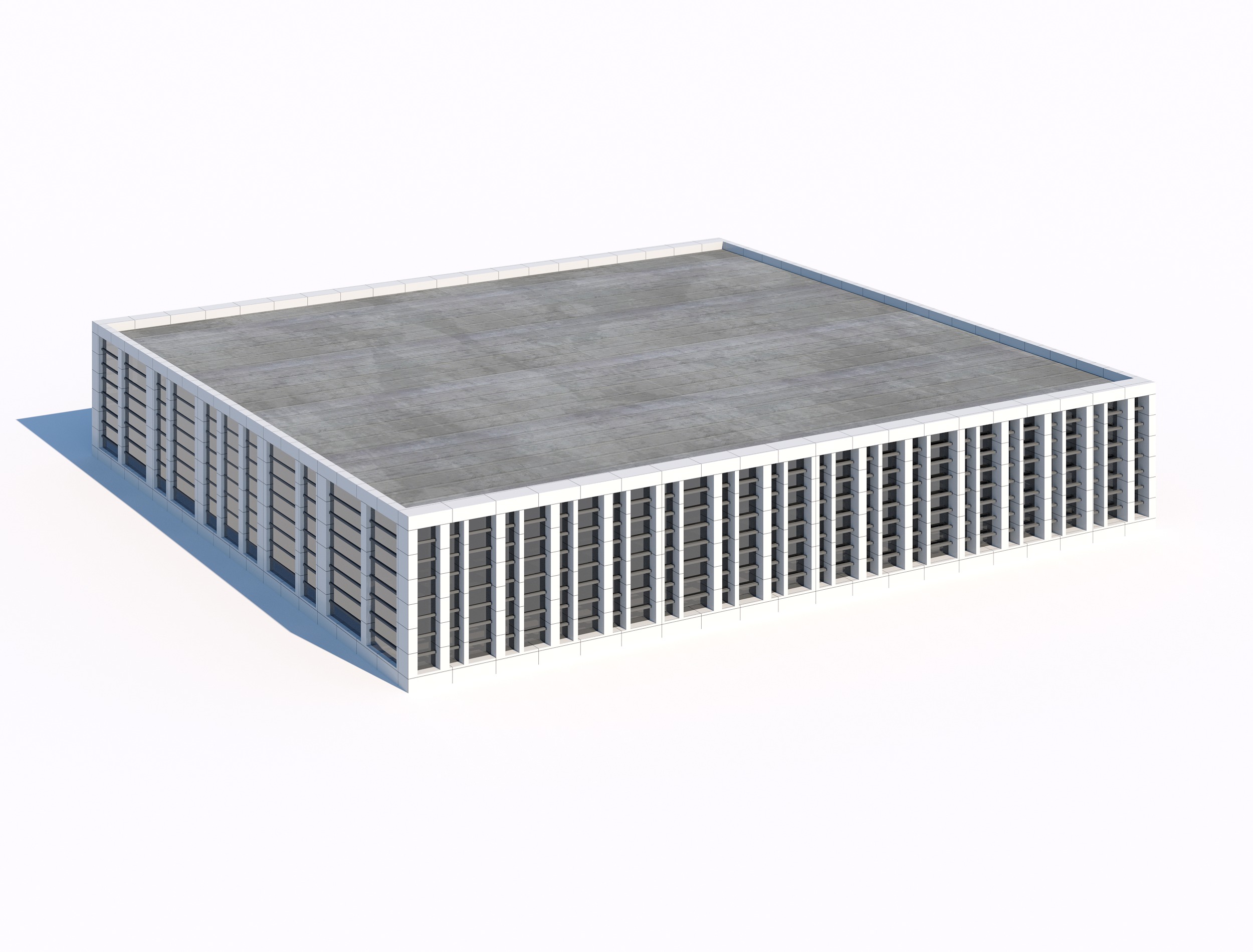Modern flat-roof office building model 3D model | CGTrader