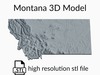 USA State of Montana Topographic Map - 3D Terrain Topography 3D model ...