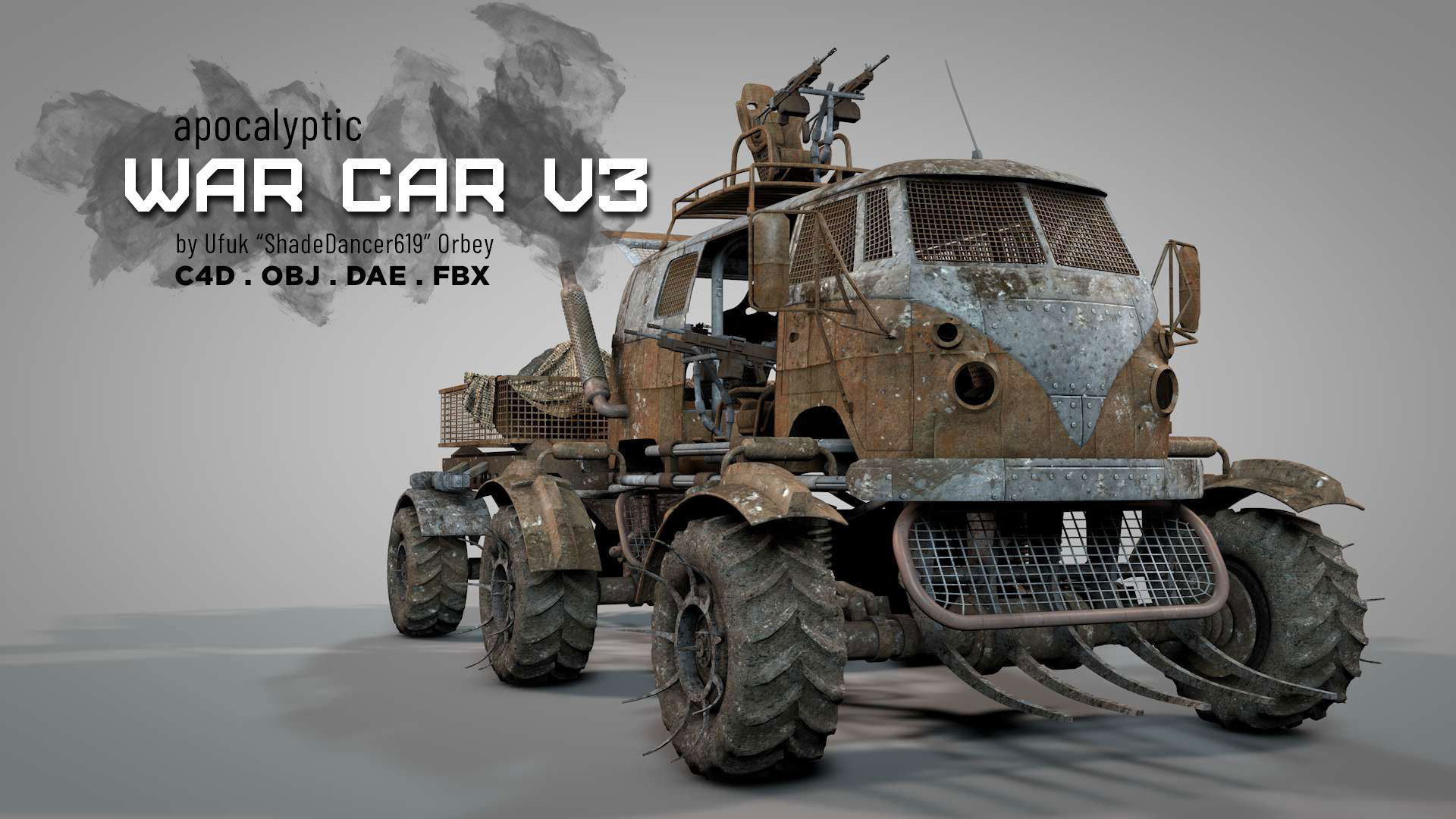 Apocalyptic War Cars v3 3D model | CGTrader