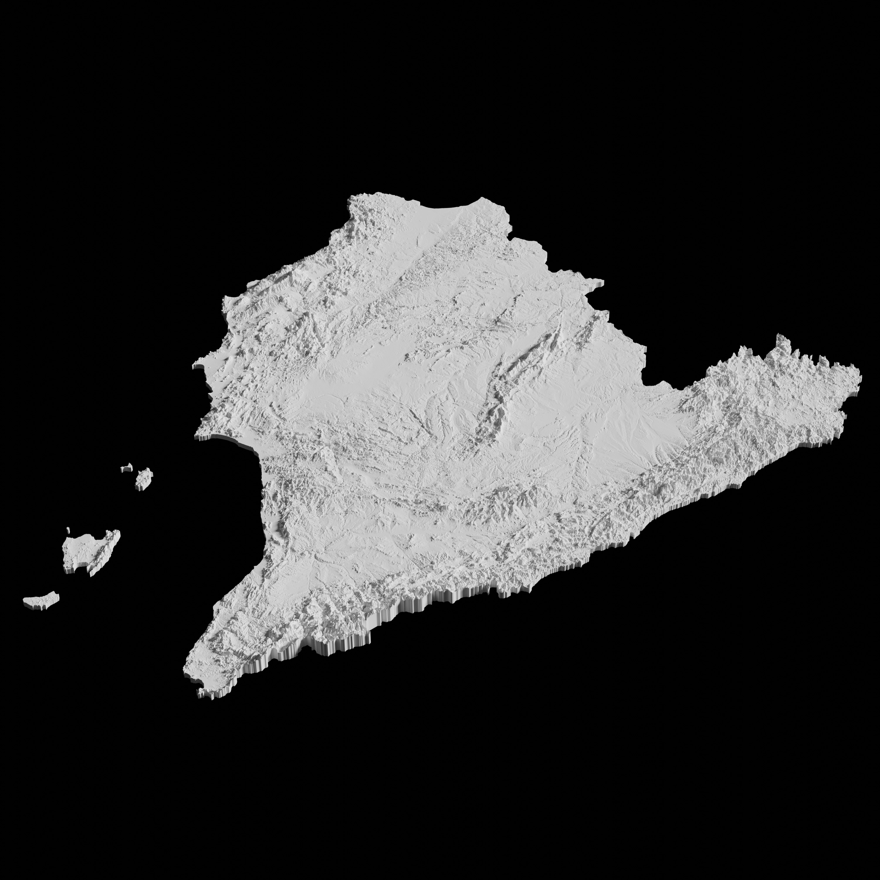 Spain Topographic Map - 3D Terrain Topography of Spain 3D model 3D ...