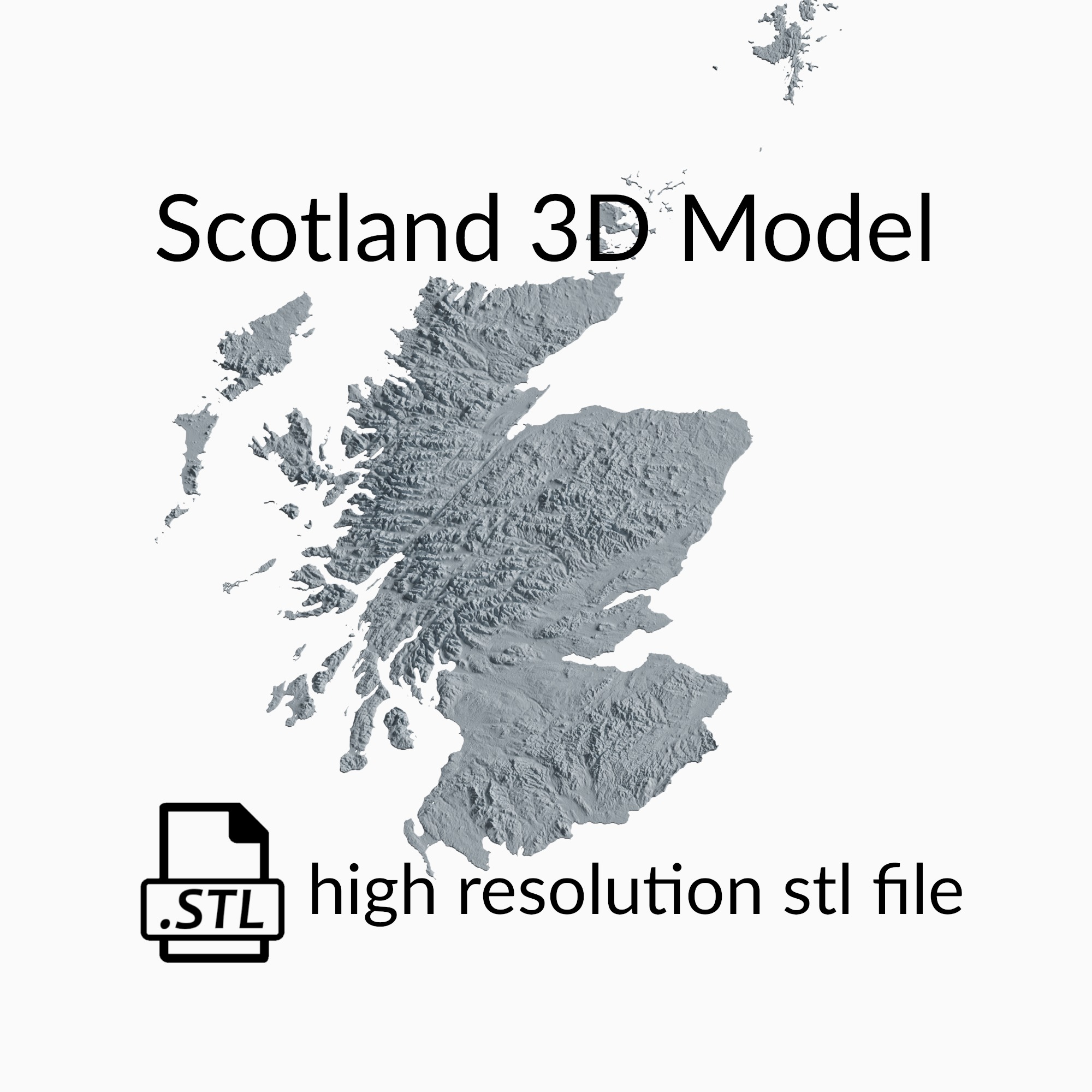 Scotland Topographic Map - 3D Terrain Topography of Scotland 3D model ...