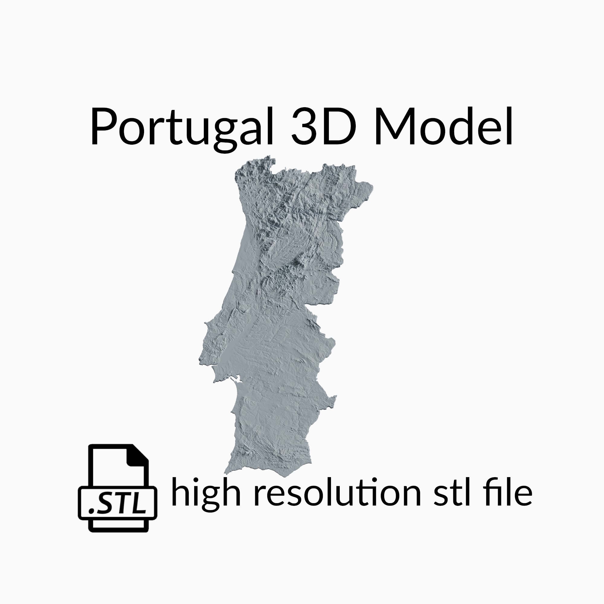 Portugal Topographic Map - 3D Terrain Topography of Portugal 3D model ...