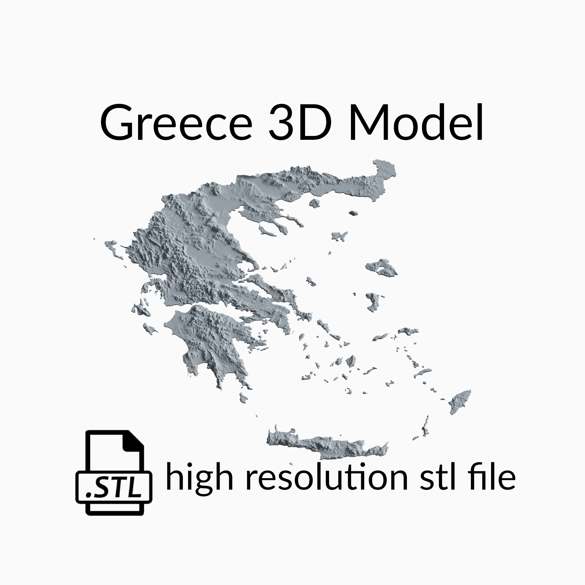 Greece Topographic Map - 3D Terrain Topography of Greece 3D model 3D ...