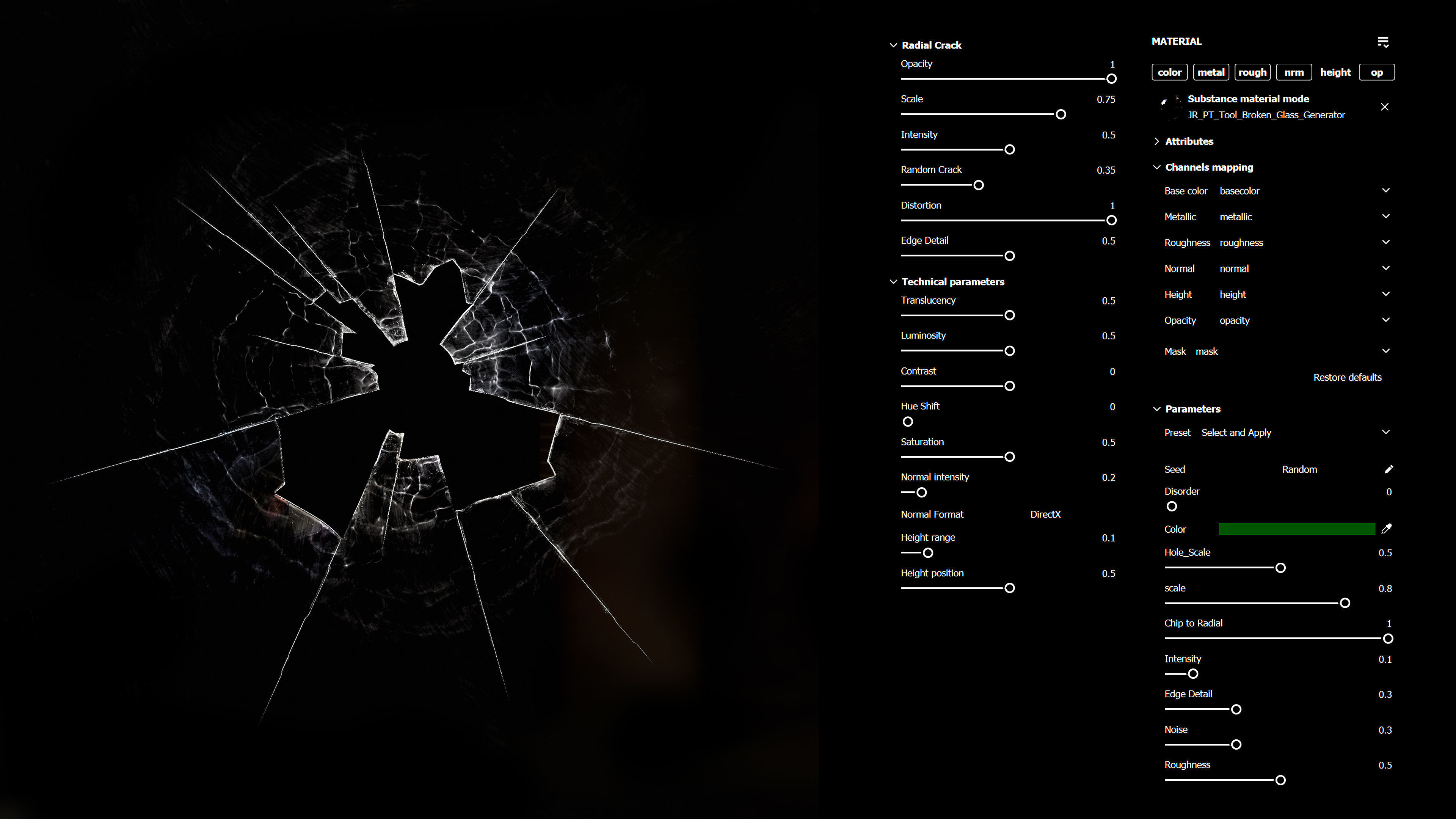Broken Glass Generator Tool substance Painter Texture | CGTrader