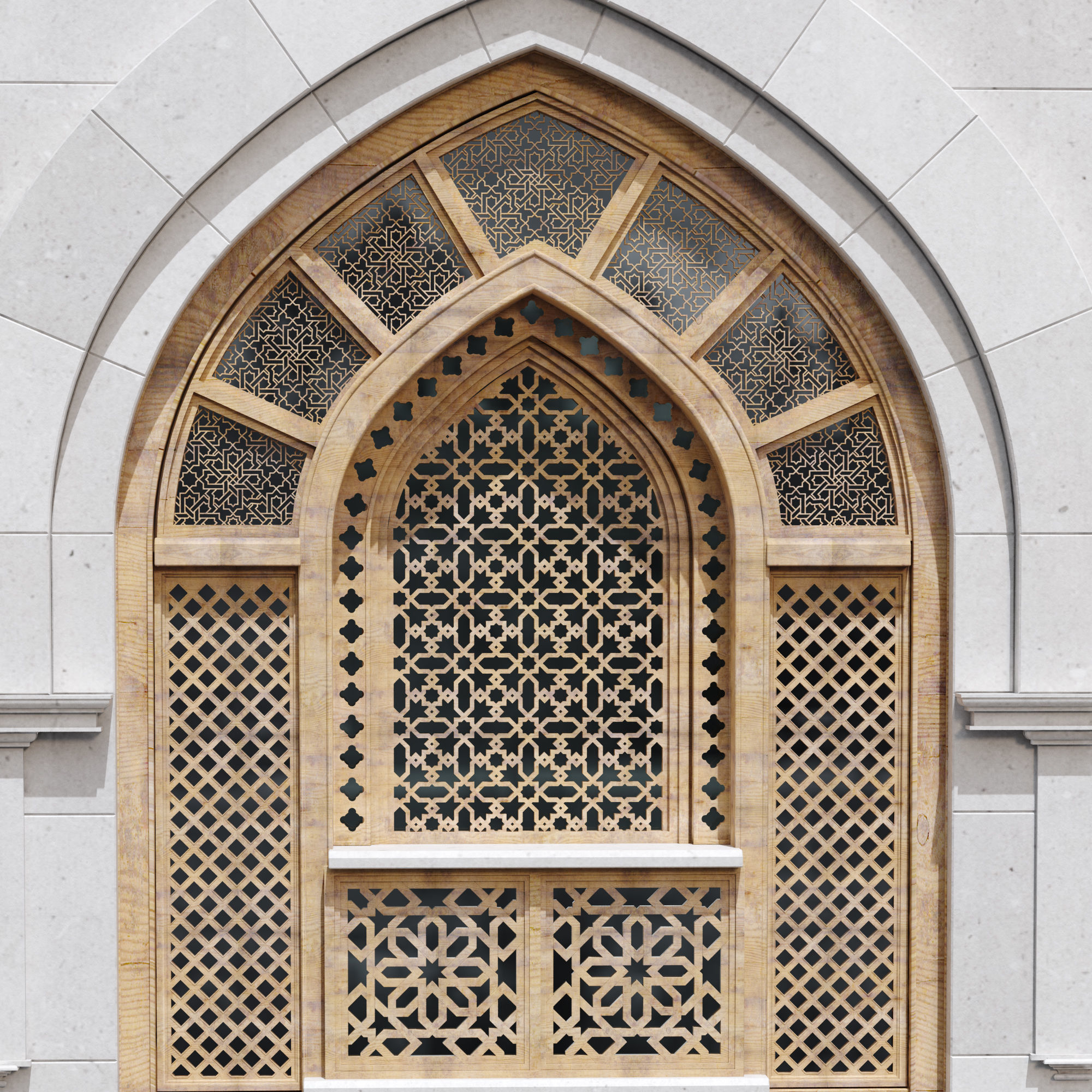 3D model Arabic Islamic window set 380 VR / AR / low-poly | CGTrader