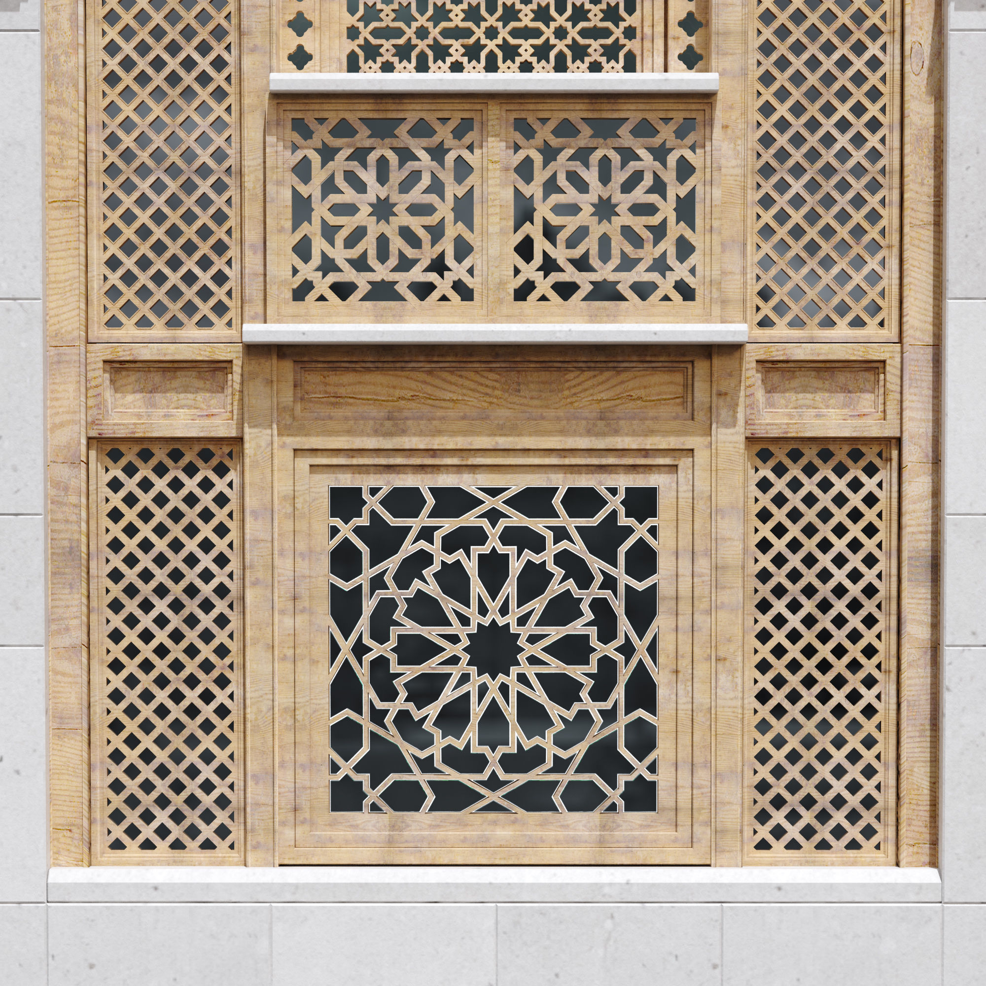 3D model Arabic Islamic window set 380 VR / AR / low-poly | CGTrader