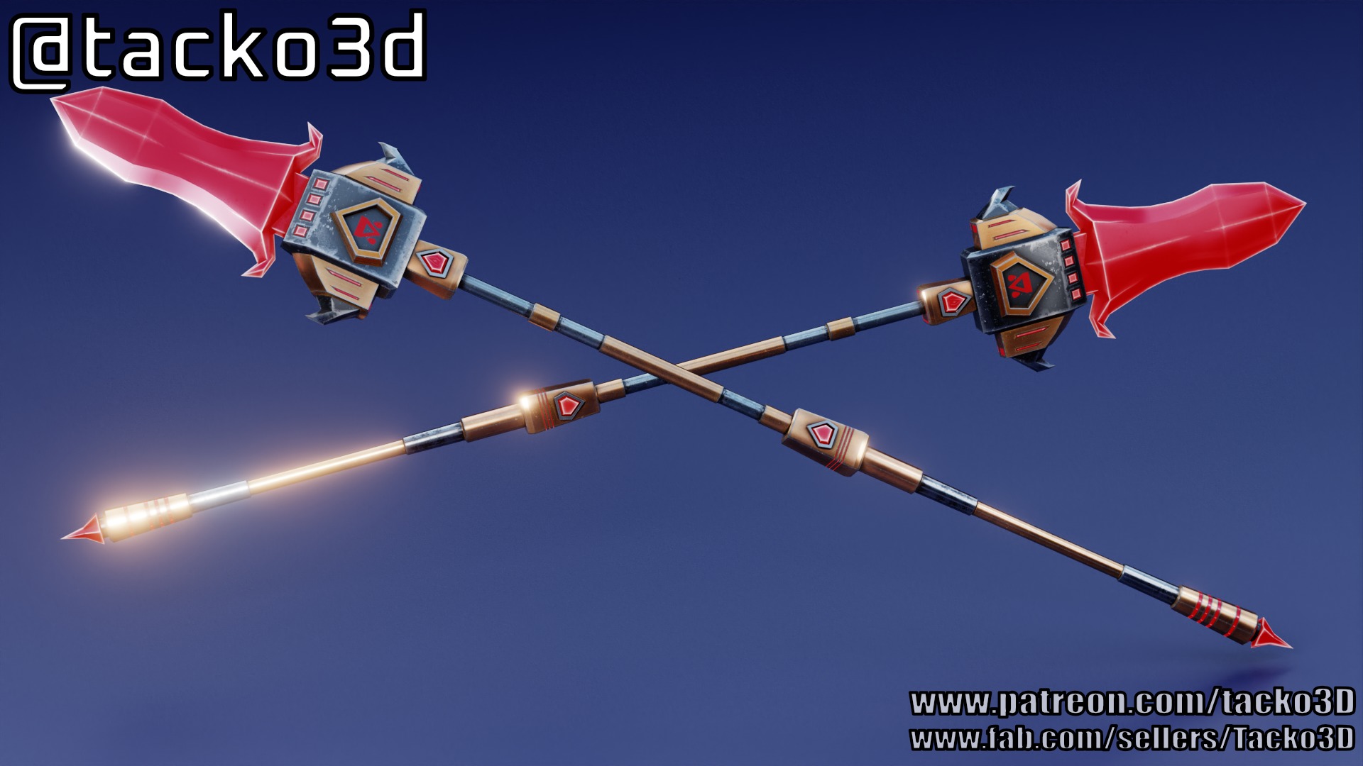 3D model Dark Fantasy Weapons Pack - Unreal Unity FBX VR / AR / low ...